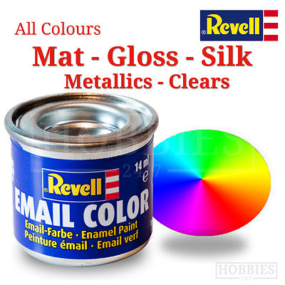 Revell Enamel 14ml Tin Model Paints Full Set Mat Gloss Silk Metallic ...