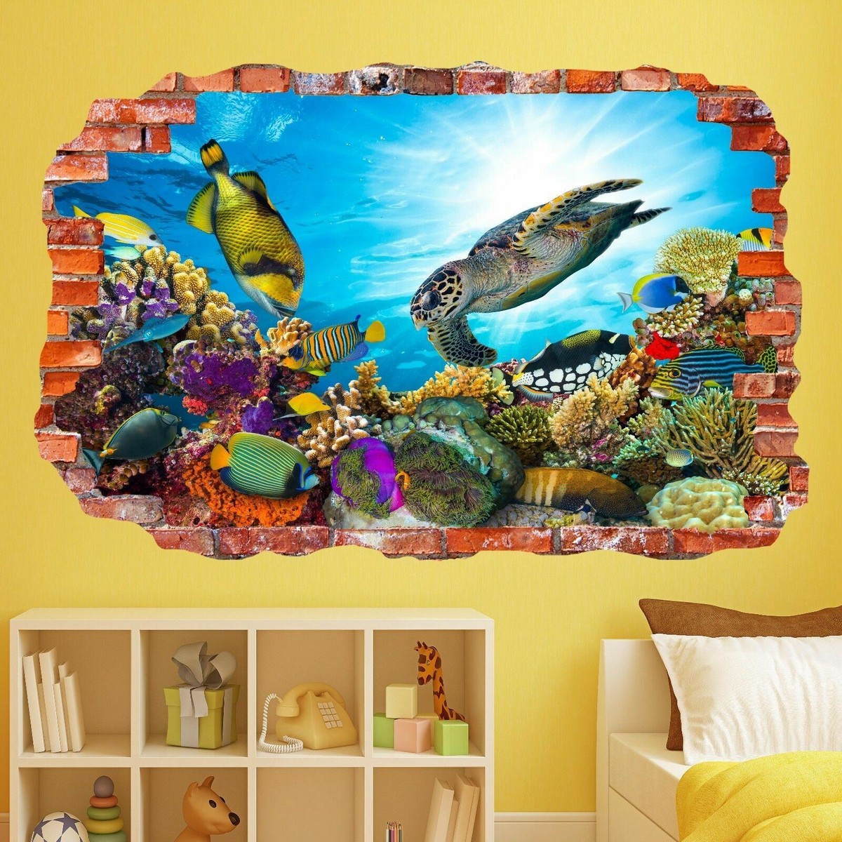 Undersea Wall Decals SHINING HOUSE A Set Of Underwater World Dolphin