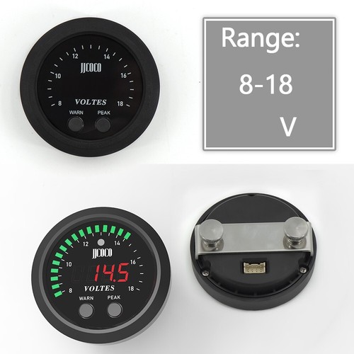 52MM S-Series Volts Gauge Voltmeter Meter Ultra-Thin Round Red Light ...