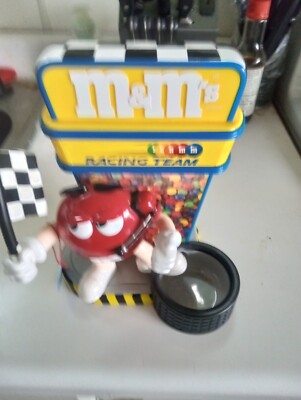 NWT M&Ms Racing Team Candy Dispenser Nascar Racing Red M&M Plastic 9.5 ...