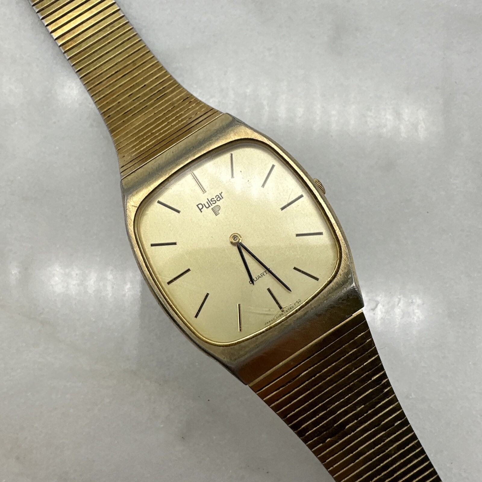 Vintage Pulsar Watch Men Gold Tone Y100-5519, Working, New Battery | eBay