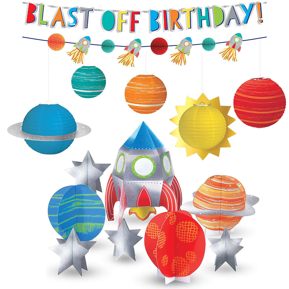 Blast Off Party Outer Space Blast Off Centerpiece Decoration Spaceship