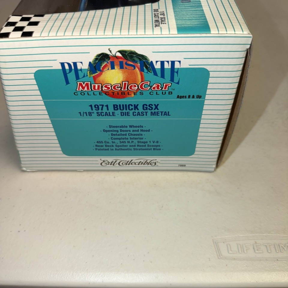 ERTL 1/18 1971 Buick GSX Stratomist Blue-Peachstate Muscle Car Club 1 ...