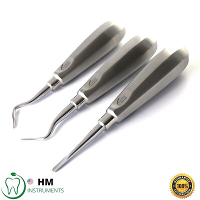 SET 3 DENTAL HEIDBRINK ROOT TIP PICKS ELEVATORS RIGHT LEFT STRAIGHT ...