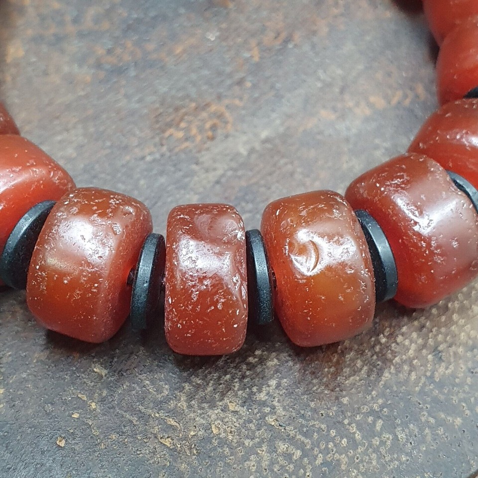 Antique Tire Shape Carnelian Agate 12mm Beads Bracelet BRGT-2 | eBay