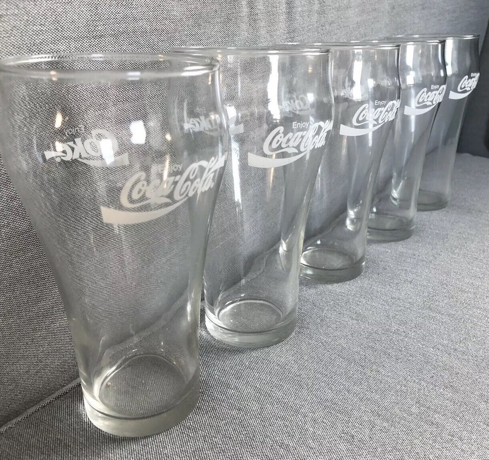 Vintage Coke Coca Cola Small Stackable 8 oz Curved Drinking Glass | eBay