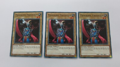 3x PHARAONIC PROTECTOR 1ST EDITION SGX3-EN104 COMMON YUGIOH NM UNPLAYED ...