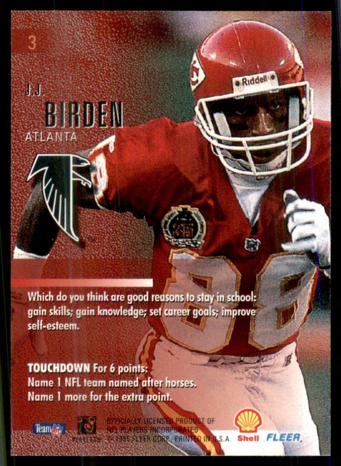 1995 Fleer Shell FACT J.J. Birden Atlanta Falcons #3 | eBay