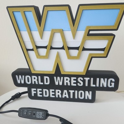 WWF World Wrestling Federation 3D Printed Lightbox | LED Lights with ...