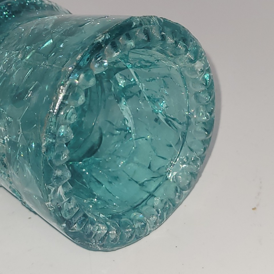 Vintage Hemingray Blue No.16 Crackled Glass Insulator | eBay
