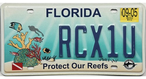 *99 CENT SALE* 2005 Florida PROTECT OUR REEFS License Plate #RCX1U No ...