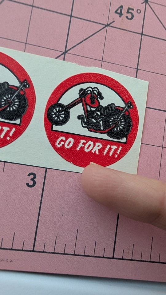Vintage TREND Scratch N Sniff stickers Motorcycle Go For It Lot 3 No TM ...