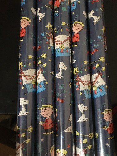 Peanuts GIFT WRAP WRAPPING PAPER ROLL HOLIDAY 60 SQ. FT Charlie Brown ...