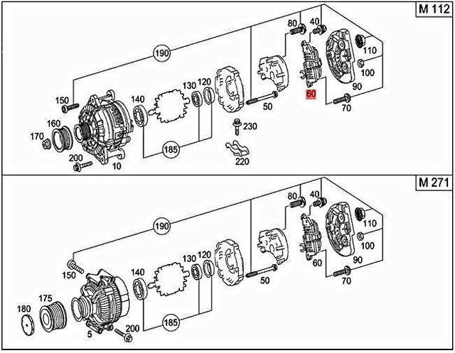 MERCEDES Mercedes-Benz OEM 02-05 C230-voltage Regulator 0031544006 for ...