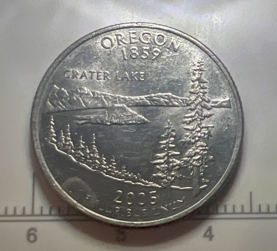 2005 D Oregon Quarter Retained Die Crack + Die Clash + Die Chips Mint ...