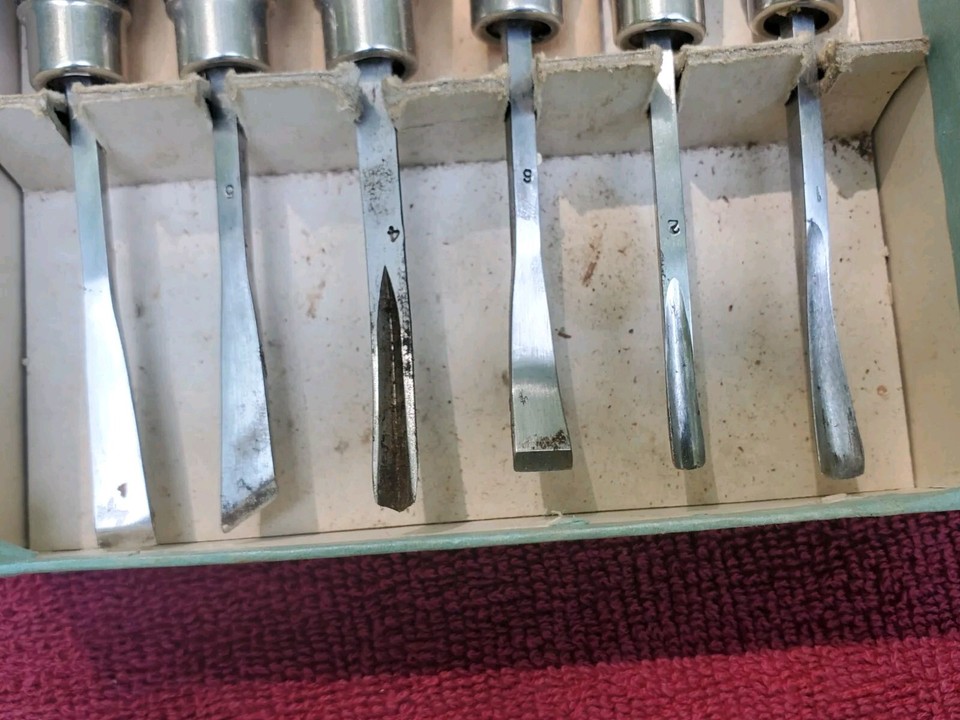 Vintage 6 Pc Set Brookstone Wood Carving Chisels | eBay