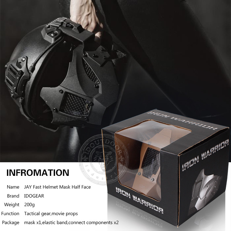 IDOGEAR JAY Airsoft Mask Mesh Half Face Mask Paintball Mask FAST Helmet ...