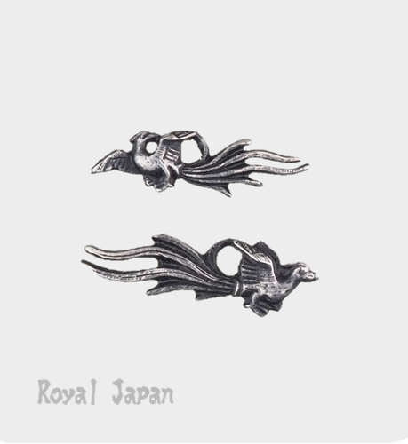 Japanese sword ornament Menuki samurai Phoenix bird Silver B0808 | eBay