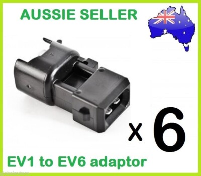 6 EV1 to EV6 Fuel Injector Plug adaptors convert US Car Plug to EV1 ...
