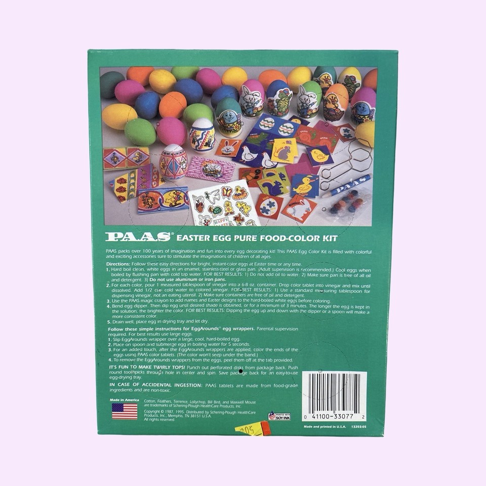 PAAS Easter Egg Color Kit 1987 Sealed Egg Basket Egg Hunt Decorate Egg ...