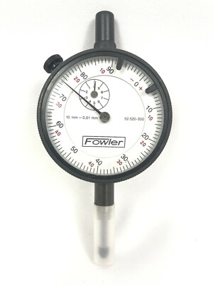 FOWLER Dial Indicator 10MM Range .01MM Reading 0-100 & 0-50-0 Grad. 52 ...