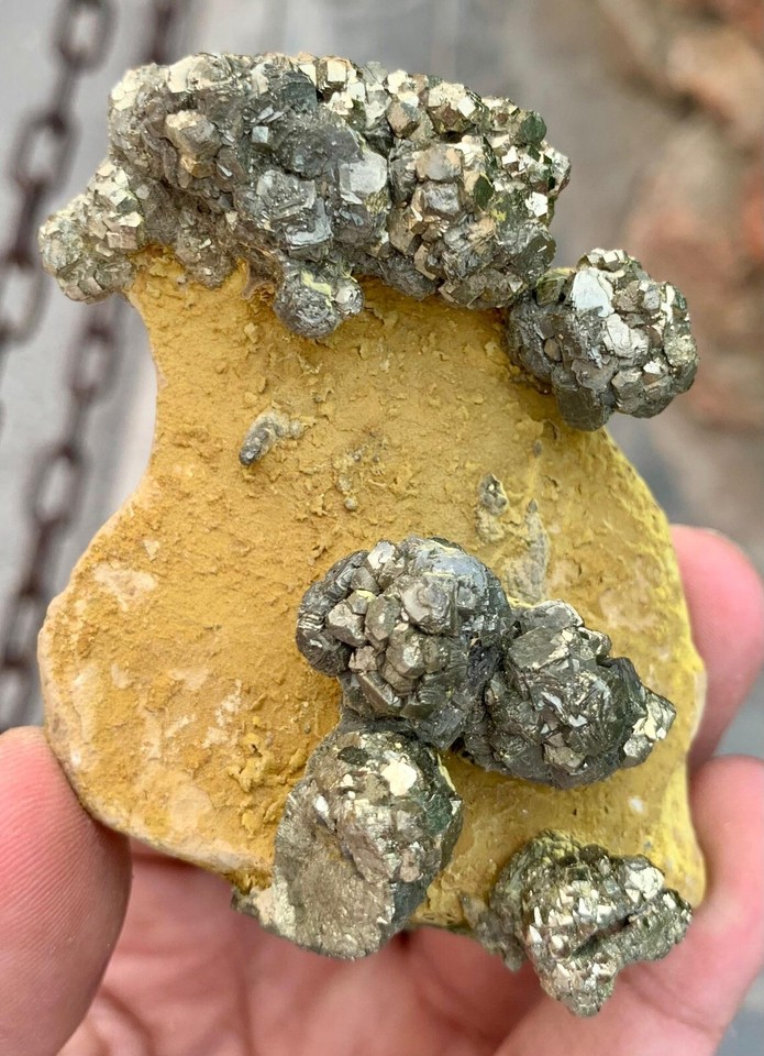 202 Gram Golden Pyrite Crystals Bunch on Limonite Matrix From Manshera ...