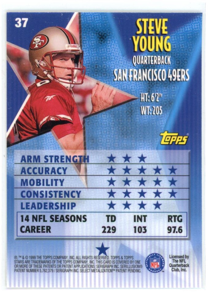 1999 Topps Stars Steve Young San Francisco 49ers #37 | eBay