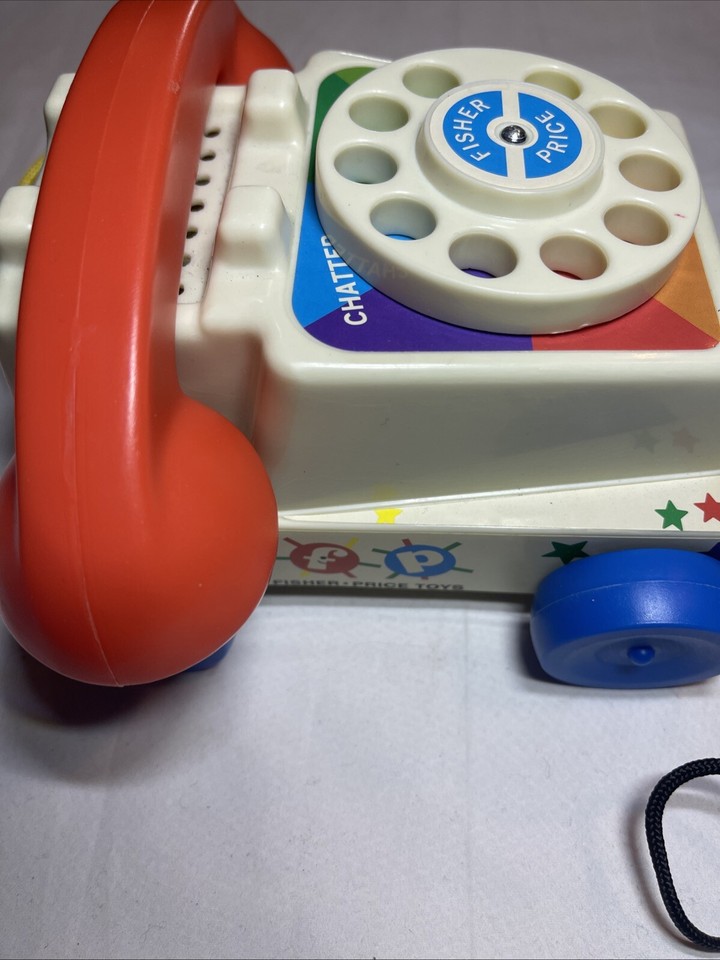 Vintage Mattel Fisher Price Chatter Telephone Pull Toy w/ Moving Eyes ...