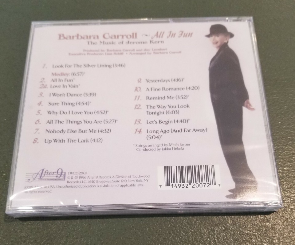 BARBARA CARROLL \ All In Fun \ Brand New 1996 CD | eBay