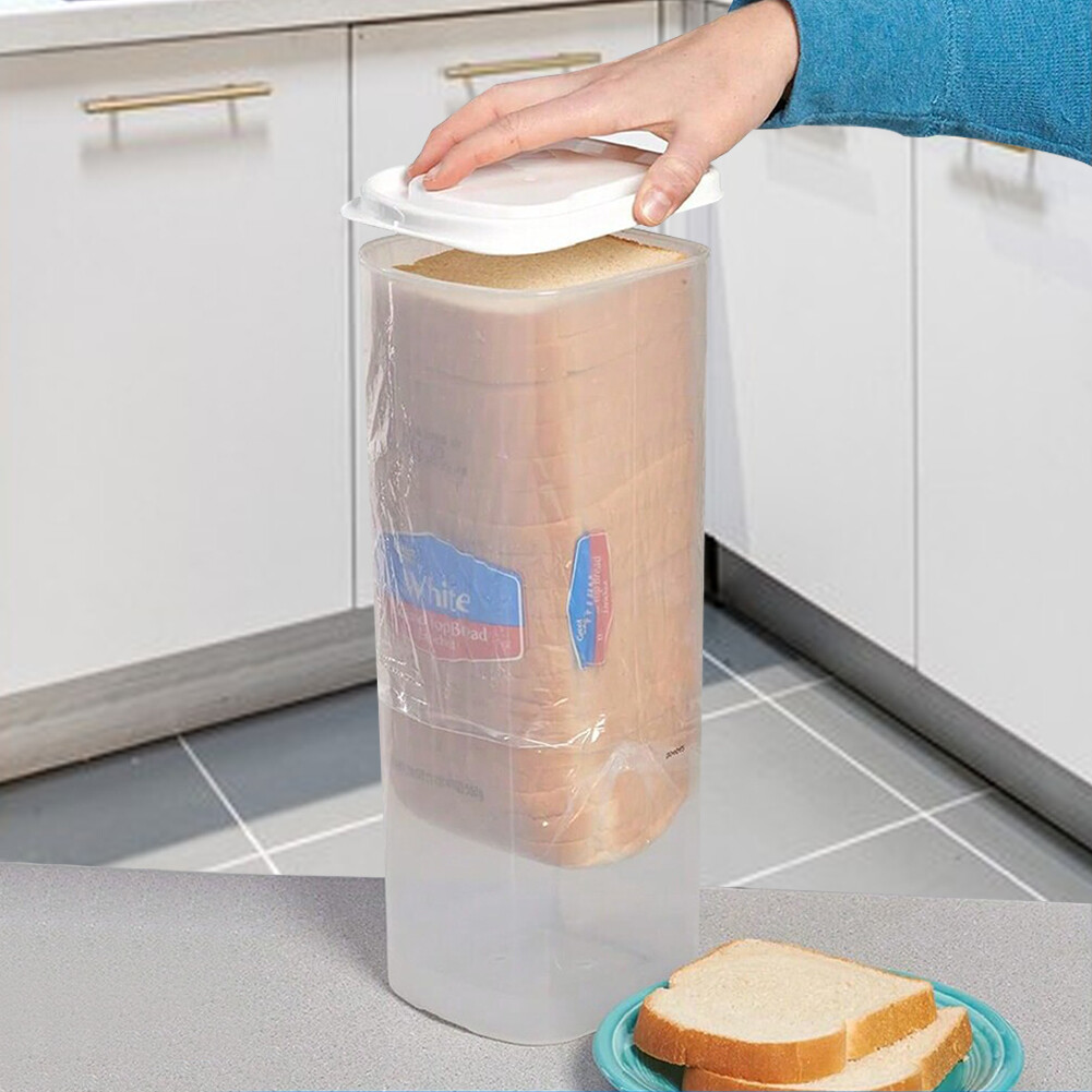 Bread Dispenser Plastic Sandwich Bread Holder with Airtight Lid Kitchen ...