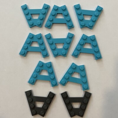 NEW 10 LEGO Wedge Plate A-shape 15706 Medium Azure Dark Bluish Gray ...