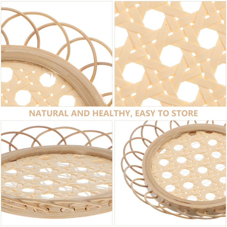 Circular Cup Mat Rattan-woven Heat Insulation Pads Coaster Bamboo ...