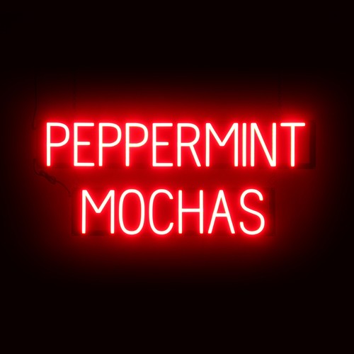 SpellBrite PEPPERMINT MOCHAS Sign | Neon Sign Look, LED Light | 35.8" x ...