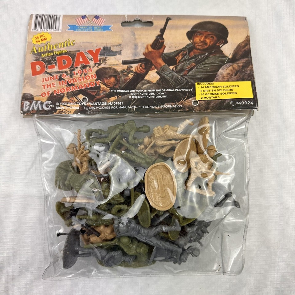 Vintage BMC D-Day Army Men Action Figures 34 Pieces, 1998 BRAND NEW ...