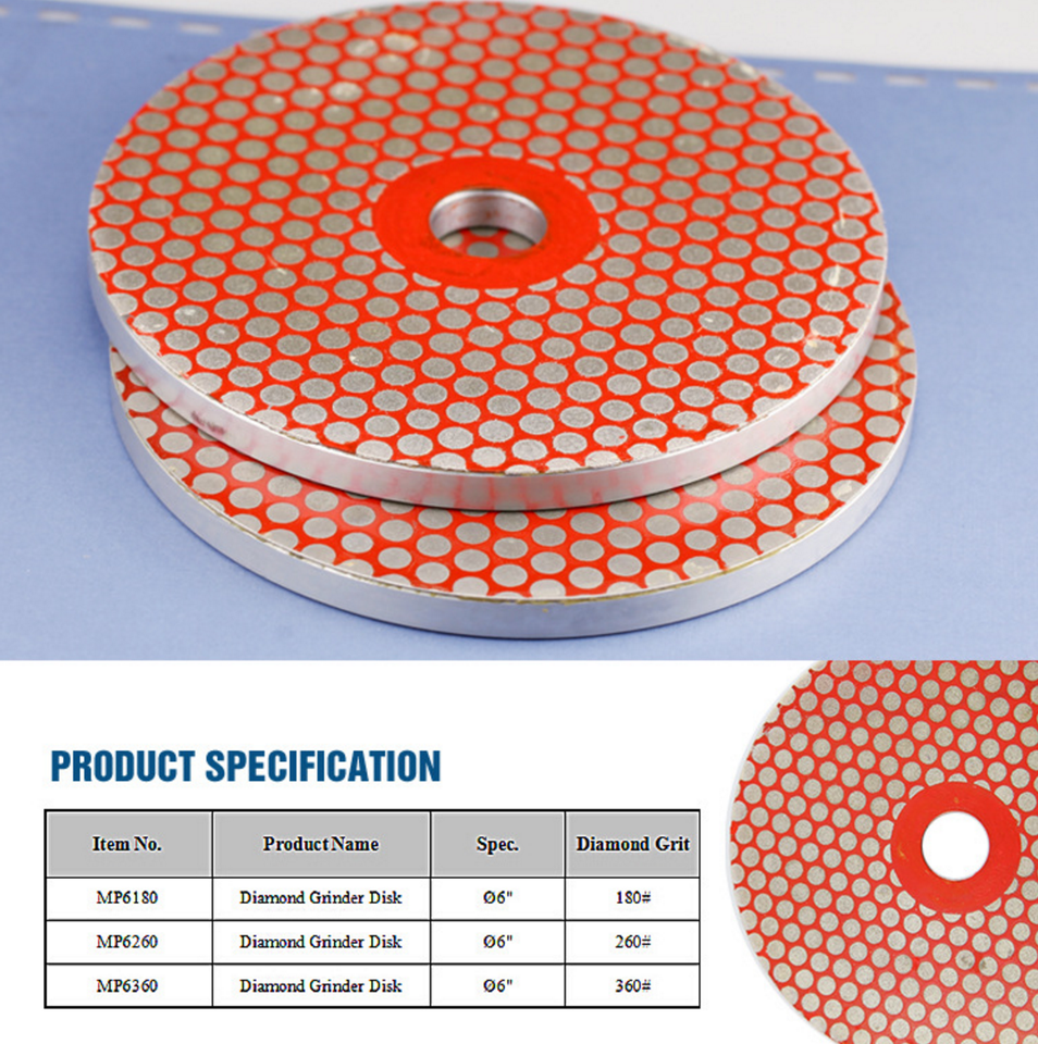 1pcs Diamond Grinding Disk For Diamond Tech Bevel Max Grinder 6" 260 ...