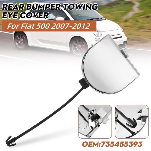 Rear Bumper Tow Towing Hook Eye Cap Cover OEM: 735455393 For Fiat 500 ...