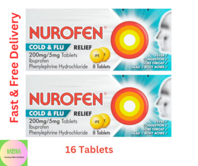 Nurofn 16 Cold & Flu Relief Tab: 200mg/5mg for Fever, Shivering, Pain ...