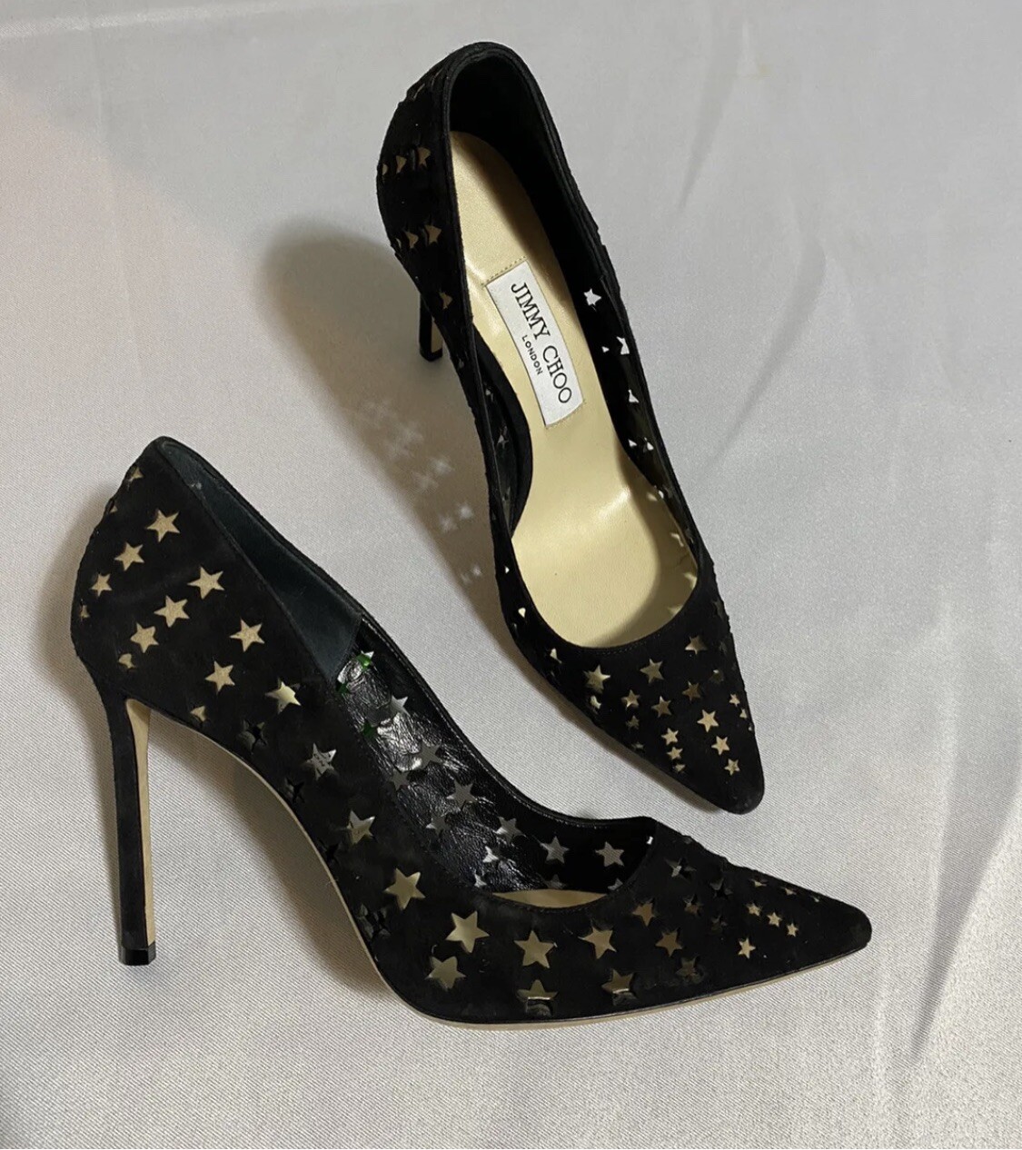 Jimmy Choo Romy Suede Perforated Star Pumps Pointed T… - Gem