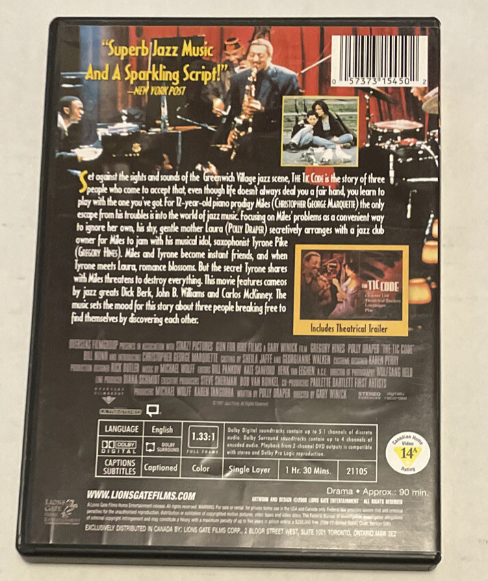 The Tic Code (DVD, 2001, Canadian) Gregory Hines 57373154502 | eBay