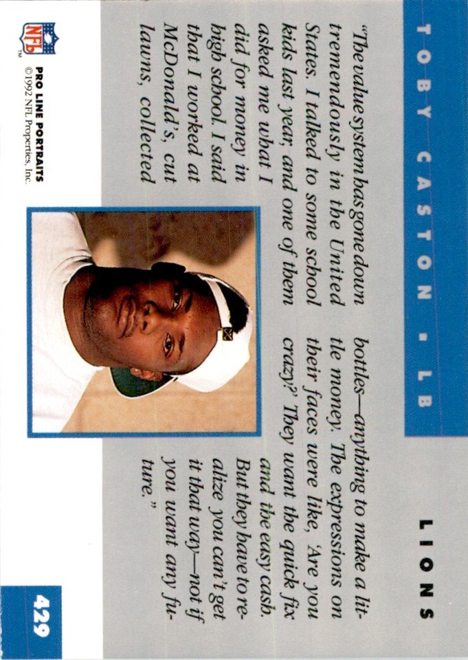 1992 Pro Line Toby Caston Football Cards #429 | eBay