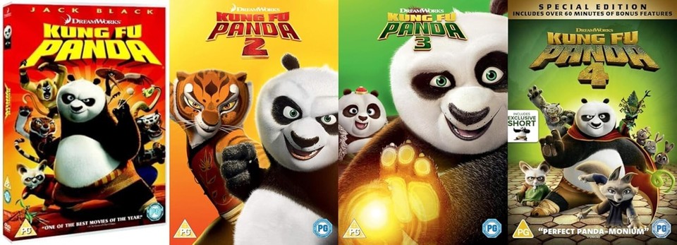 DVD KUNG FU PANDA QUADRILOGY 4 MOVIE FILM COLLECTION PART 1 2 3 4 NEW ...