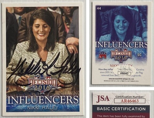 2028 Candidate? Nikki Haley Signed Autograph Decision 2016 Card - JSA ...