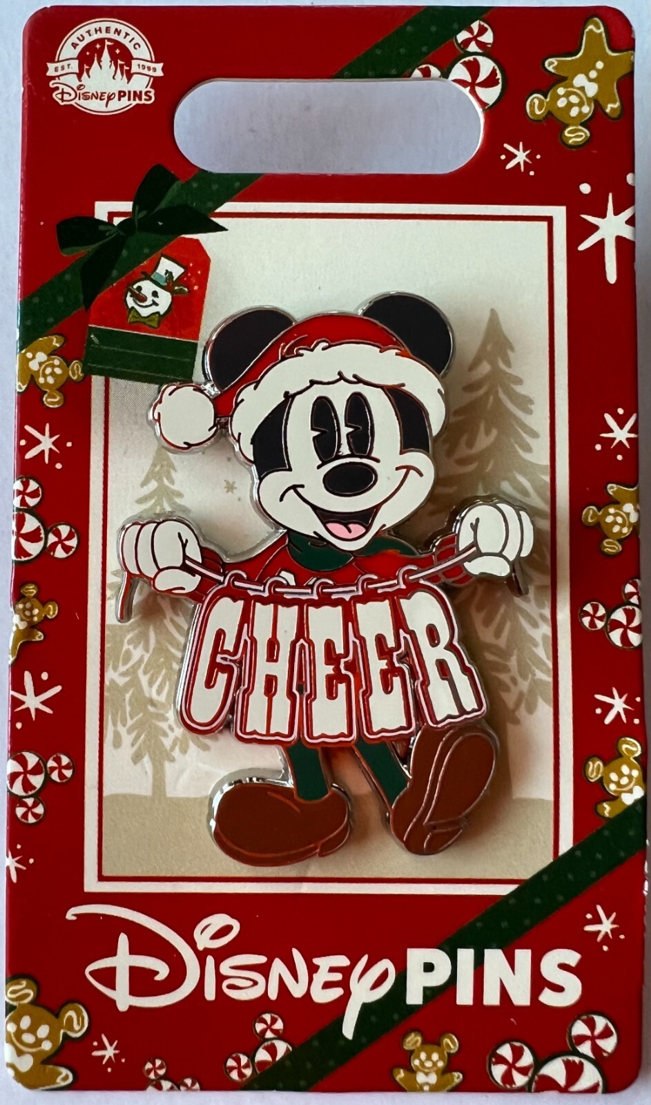 Disney Parks Mickey Mouse Cheer Holidays Pin New on Card! | eBay
