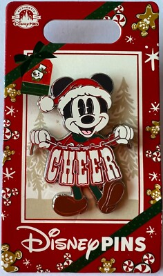 Disney Parks Mickey Mouse Cheer Holidays Pin New on Card! | eBay