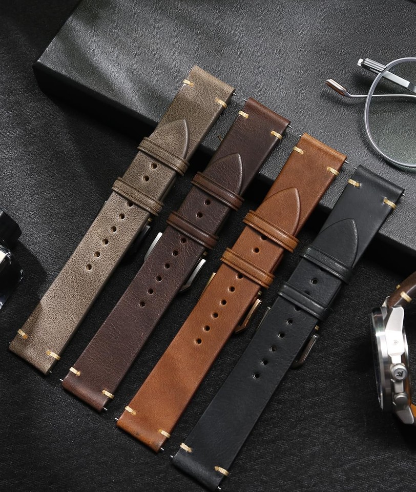 Quick Release Watch Band, Top Grain Leather Watch Straps, Italian ...