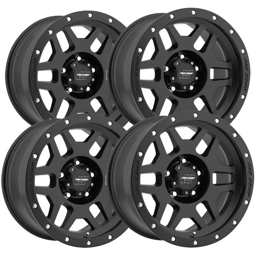 (Set-4) Pro Comp PA41 Phaser 18x9 5x150 +12mm Satin Black Wheels Rims ...