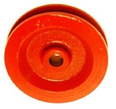 10 Red Painted Cast Iron Wire Rope Cable Pulley Sheaves 3-1/2" Diameter ...