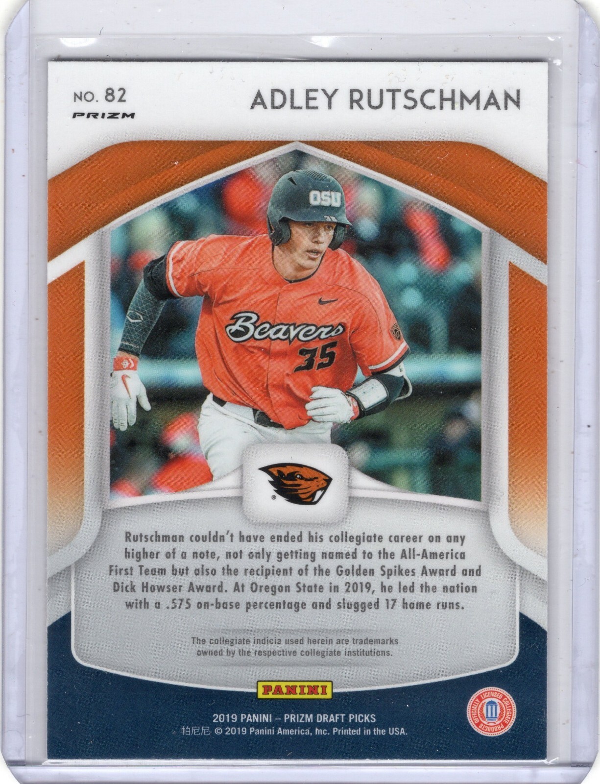 ADLEY RUTSCHMAN 2019 Panini Prizm Draft Picks All Americans #82- Oregon ...