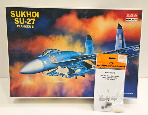 1/48 ACADEMY SU-27 FLANKER B + QUICK BOOST RESIN EJECTION SEAT #2131 ...
