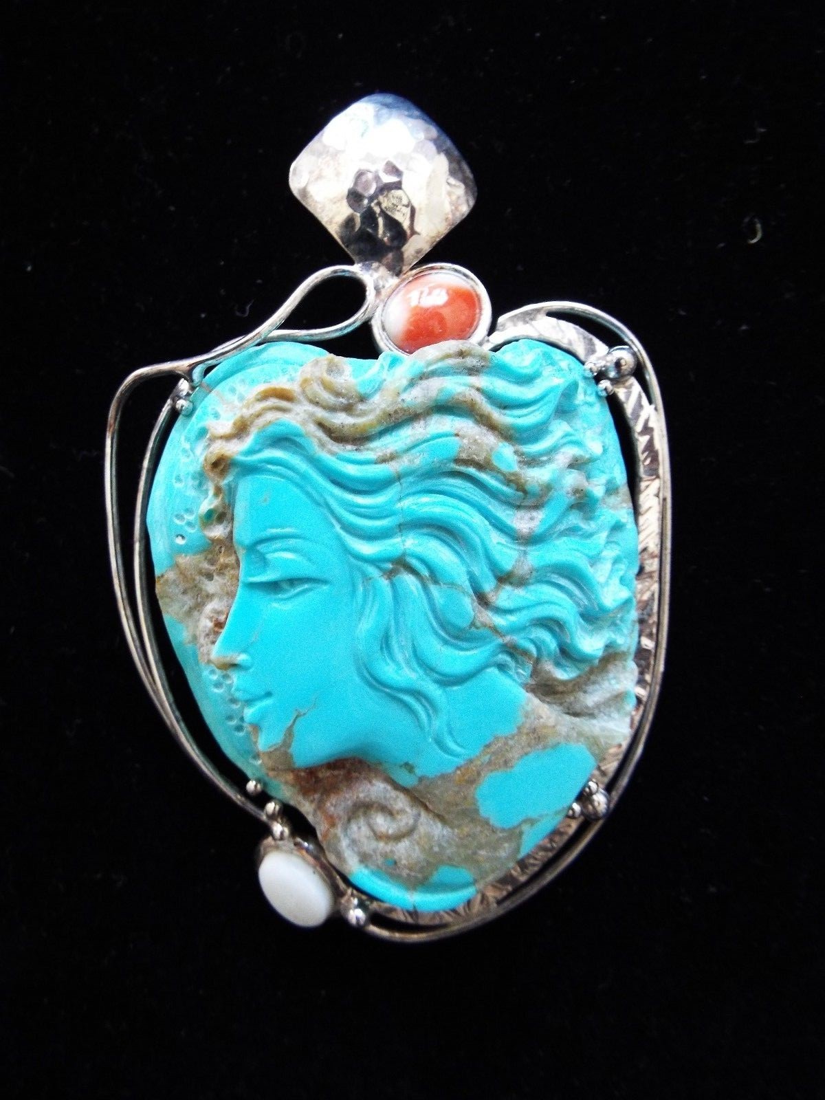 Master Hand carved turquoise cameo artist signed, V. Langella from ...